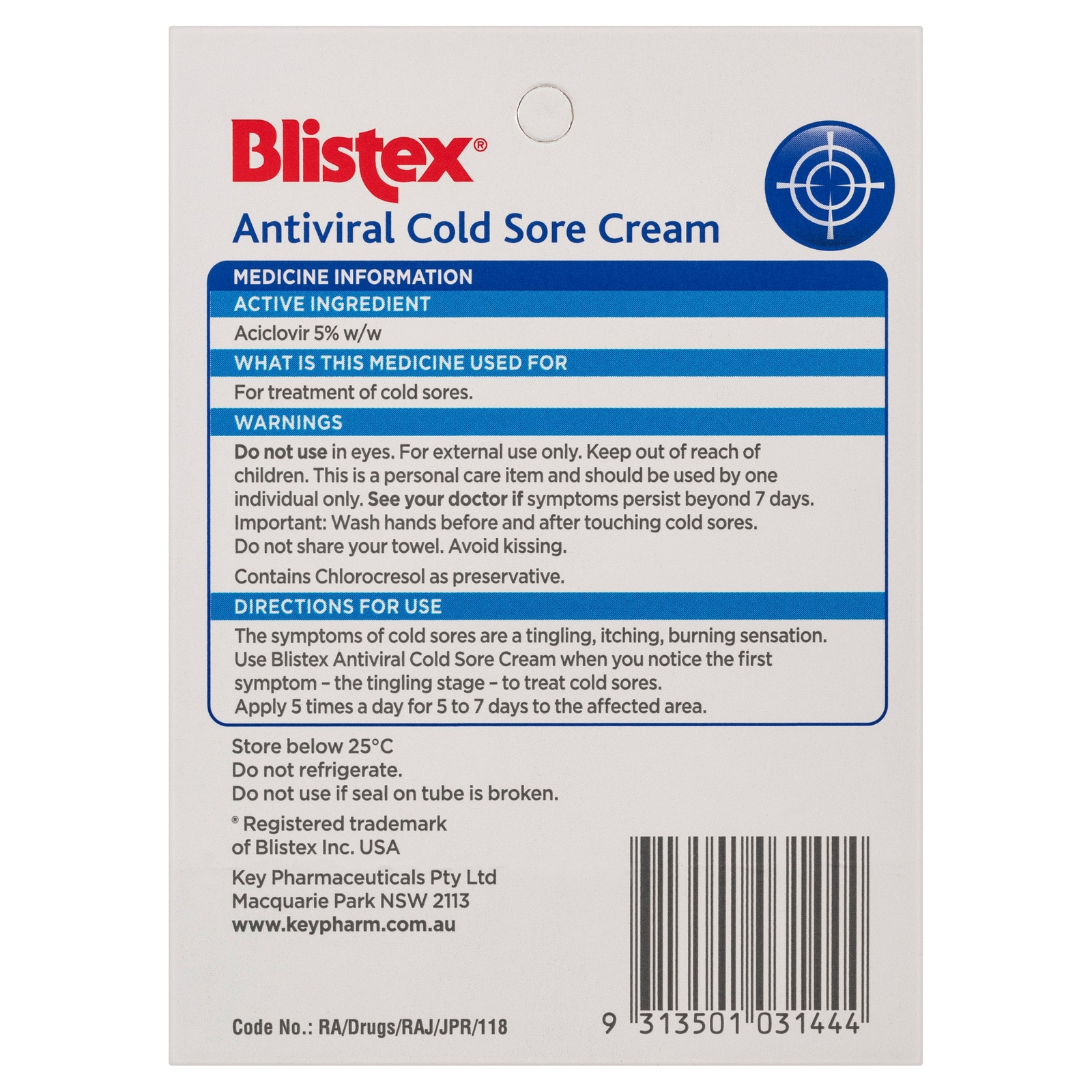 Blistex Antiviral Cold Sore Cream 5g | eBay Australia