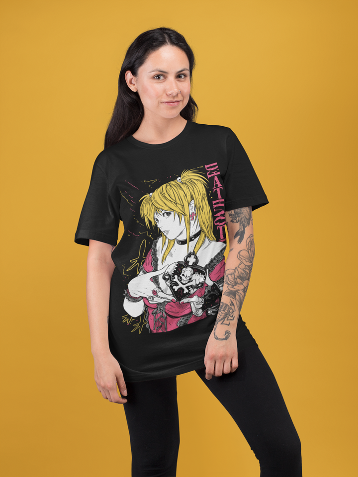 Death Note Misa Amane T- Shirt Manga Anime Black T- Shirt Size S to 5XL ...