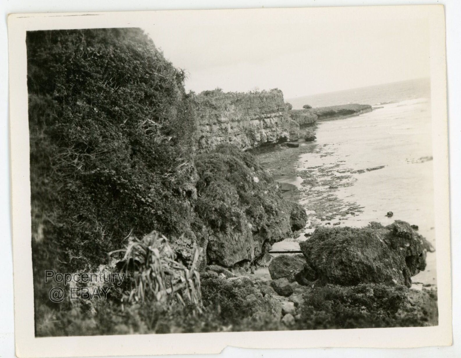 Vintage WW2 1945 Japan Photograph Okinawa Japanese Shore Cliffs Sharp ...