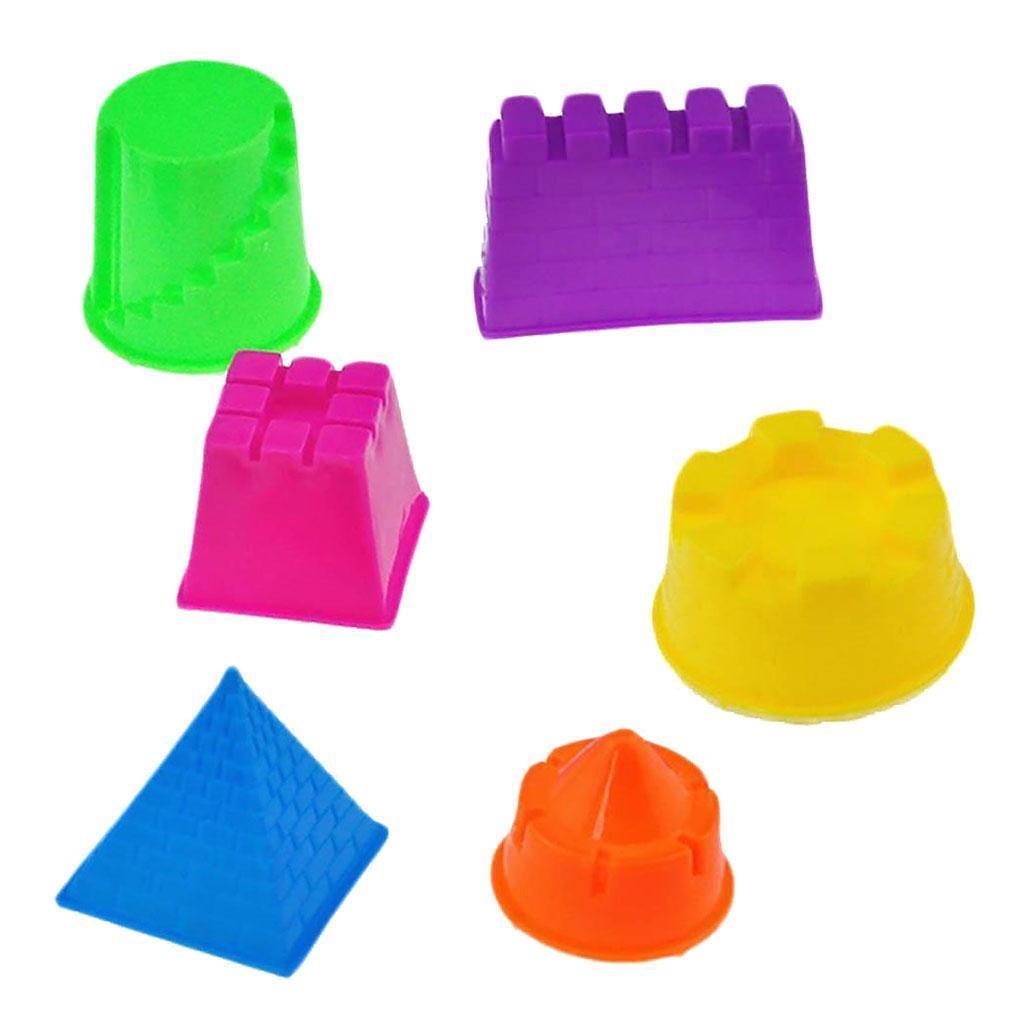 6 Mini Sand Castle Molds Building Pyramid Sandcastle Play Toy Gift ...