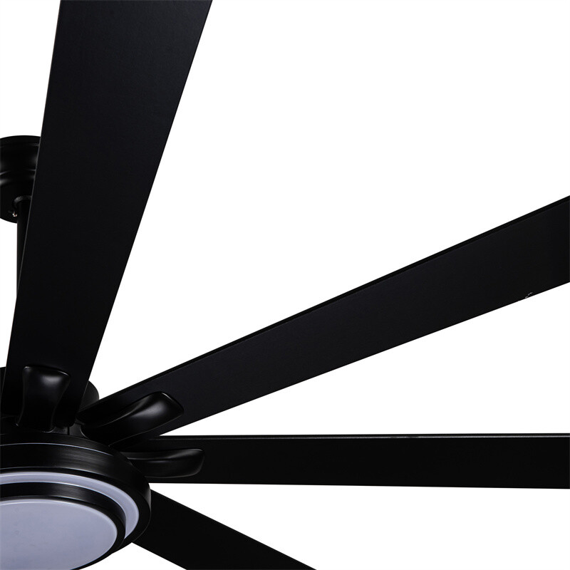 72In Modern Large Smart Ceiling Fan Matte Black w/LED Light & RC Indoor ...