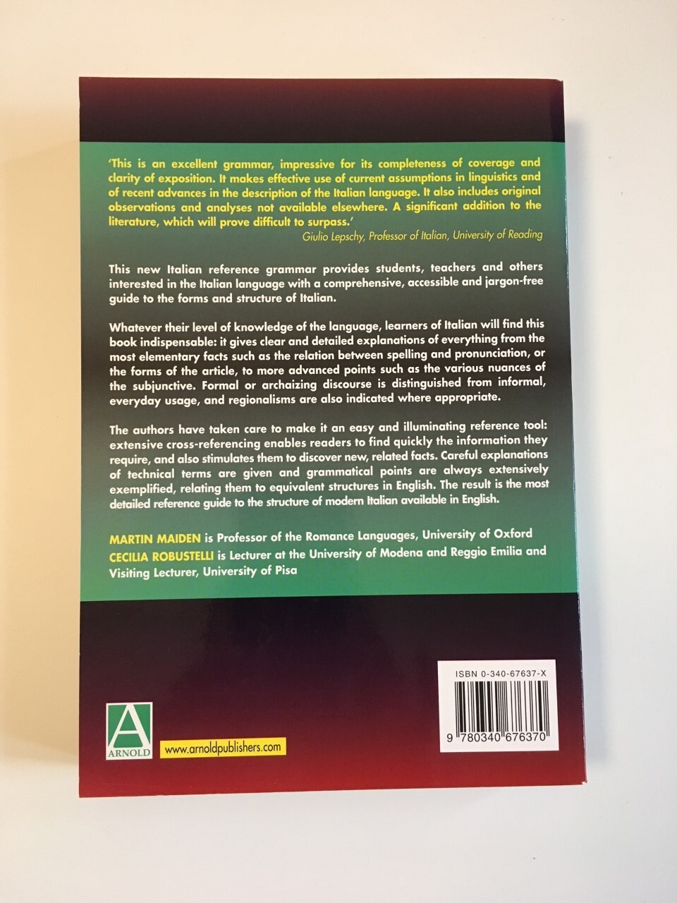 A Reference Grammar of Modern Italian by Dr Cecilia Robustelli, Cecilia ...