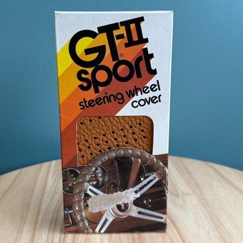 Vintage 80's GT-II Sport Perforated Tan Steering Wheel Cover Leather ...