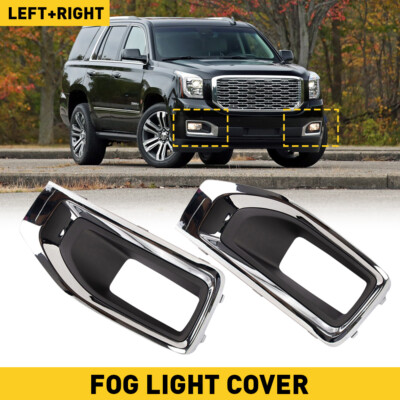 FOG LIGHT COVERS FOR 2015-2020 GMC YUKON XL DENALI SLE SLT LEFT+RIGHT ...