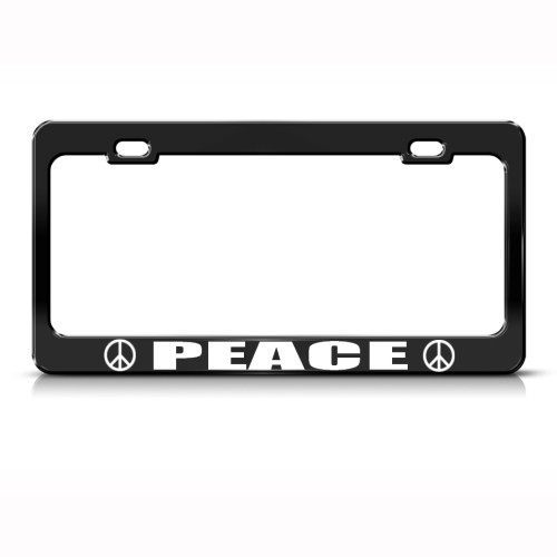 Metal License Plate Frame Peace Sign Signs Car Accessories Chrome | eBay