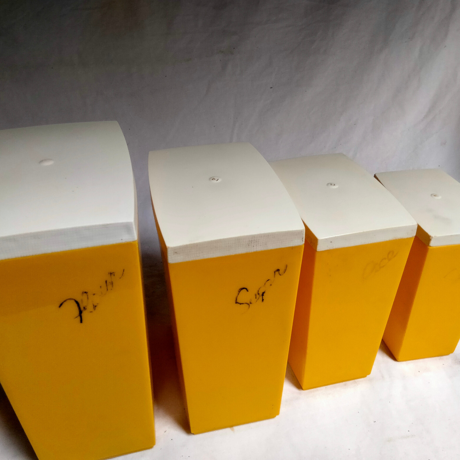Set of 4 Vintage Retro YELLOW Capri Kitchen containers Canisters 1960s ...