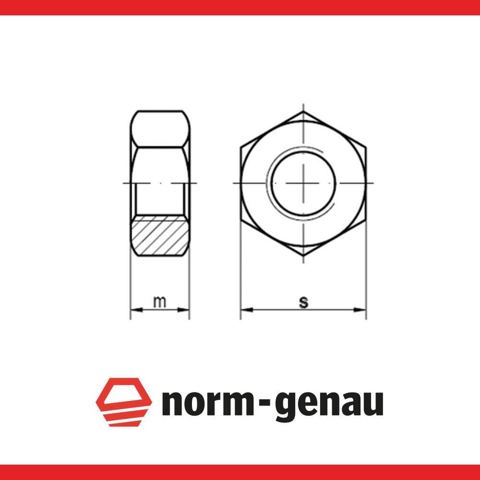 Sechskant-Muttern DIN 934 Edelstahl Rostfrei A2 V2A M5 M6 M8 M10 VA ...