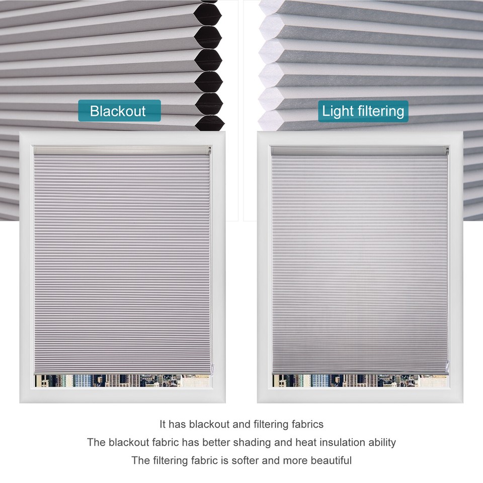 Custom Cut Blackout Drawstring Cellular Shades Window Honeycomb Blinds ...