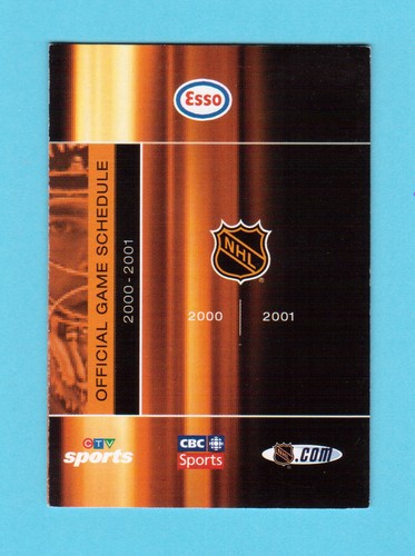 ESSO 2000-01 NHL Hockey Schedule Wayne Gretzky | eBay