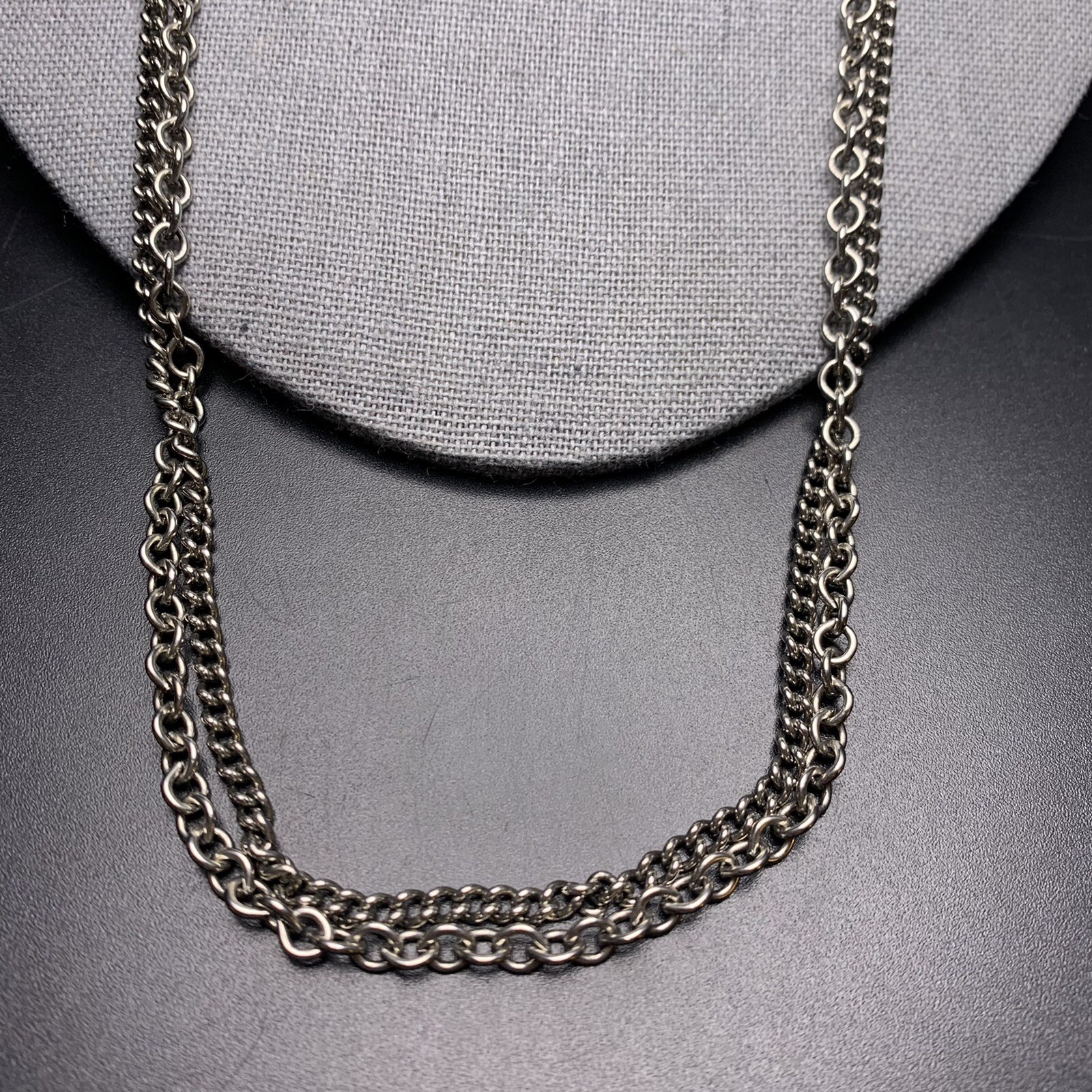 Celebrity Long Layered Chain Necklace Vintage Silver … - Gem