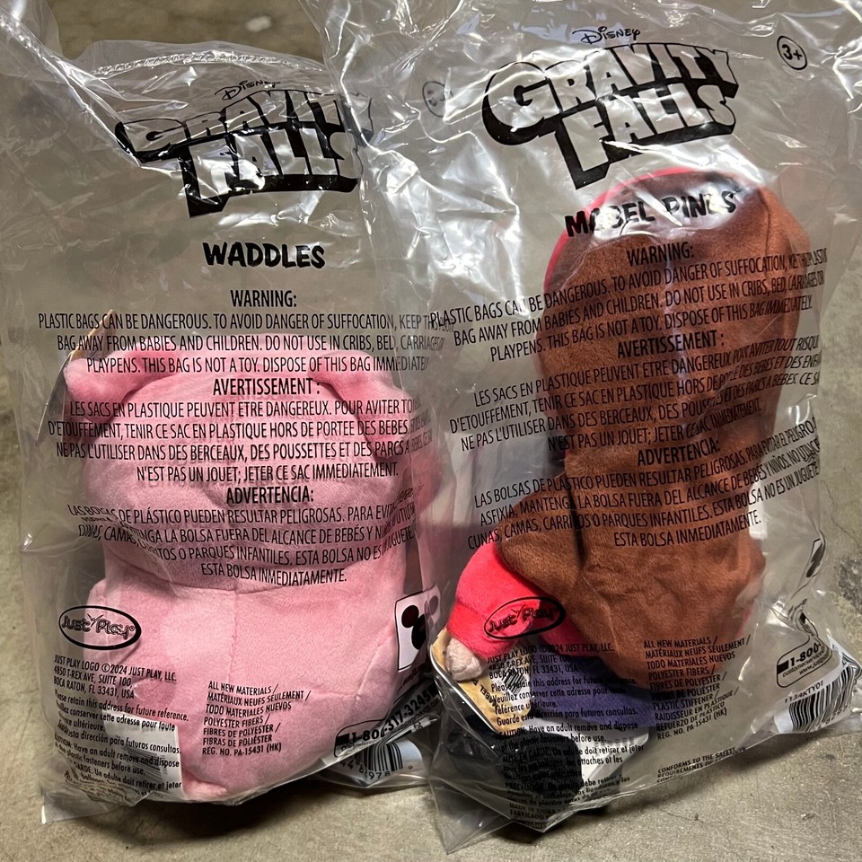 2x MABEL PINES & WADDLES PIG GRAVITY FALLS 8" PLUSH EXCLUSIVE DISNEY ...