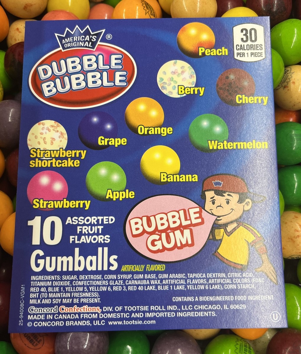 Gum Balls Dubble Bubble 53 Oz Bag Assorted Fruit