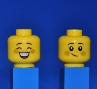 LEGO PARTS - 1X MINIFIGURE HEAD/CHILD/FEMALE /FRECKLES/GRIN/BRACES/DUAL ...