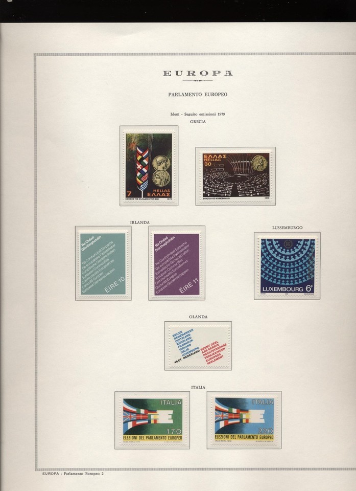 Europa 1979 European Parliament 16 Values New Rubber Integra MNH (N750 ...