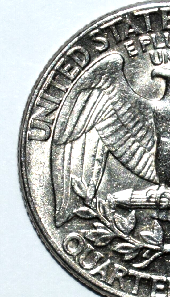 1990 D Washington Quarter Error Double-Die Mint Mark, DD Wing Die Clash ...