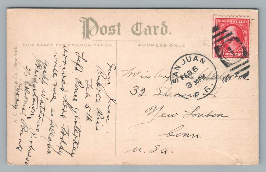 Catholic Church PONCE Puerto Rico Postal History Postcard Cover to New ...