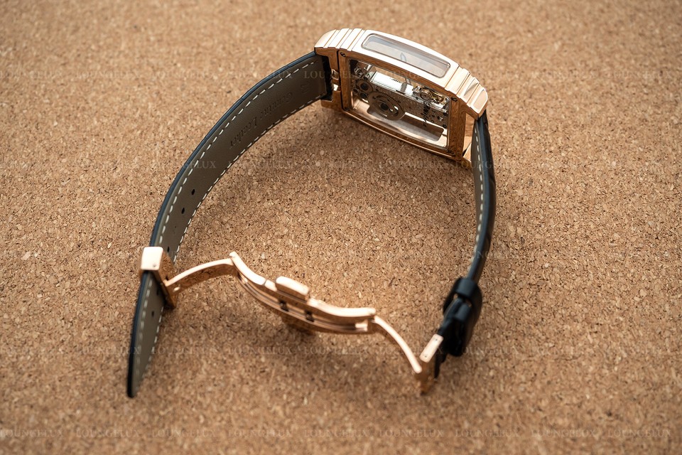 Mens Bridge Manual Mechanical Watch - Rose Gold Black Leather Diasteria ...