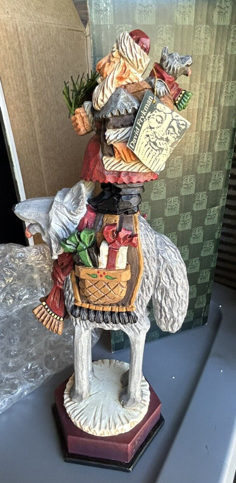 Vintage David Frykman Santa on Timberwolf 16" 1998 Retired RARE DF2023 ...