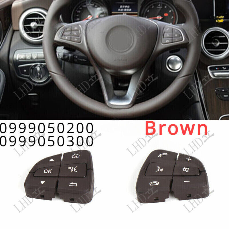 Brown Steering Wheel Switch Control Button Cover L&R For Benz W205/C ...