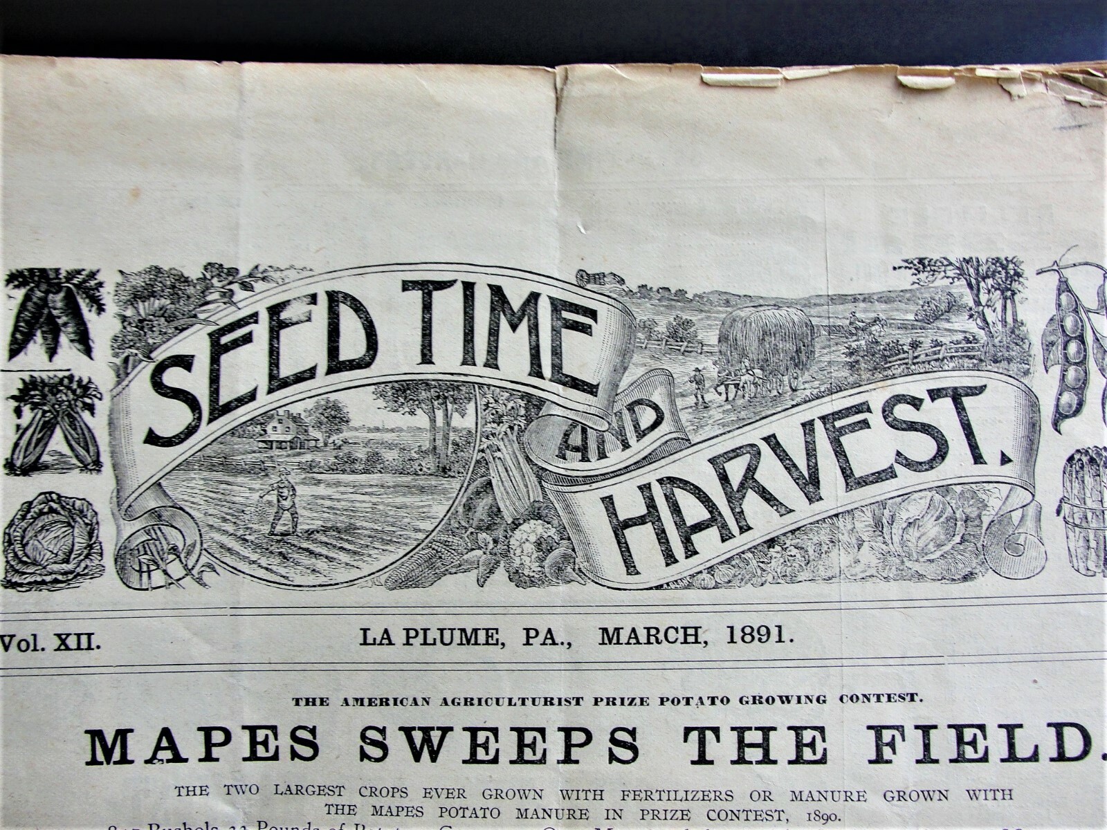 Seed Time and Harvest Farmers Digest Newspaper La Plume, PA. -March ...