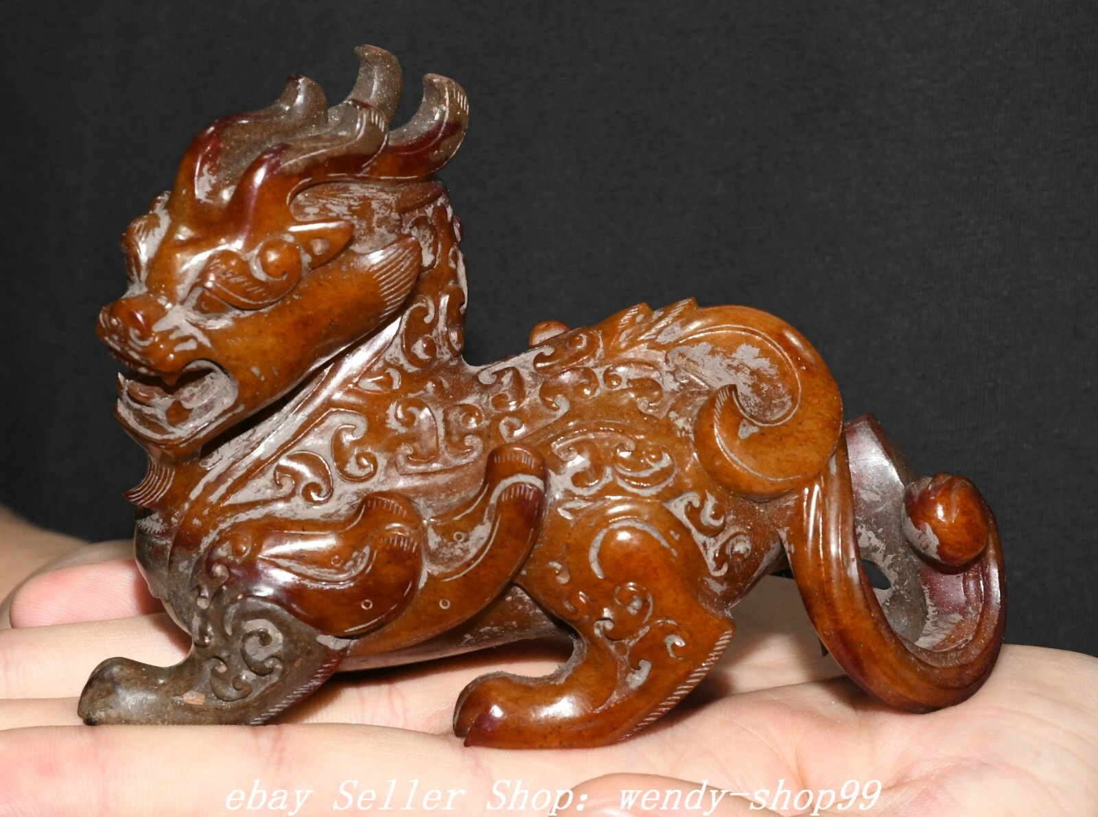 Old Dynasty Natural Hetian Jade Dragon Pixiu Brave Troops Beast Animal ...