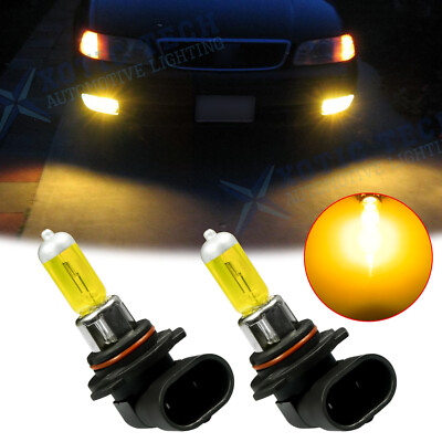 3000K Super Yellow 9006 HB4 Halogen Xenon Bulbs Fog Lights Fog Driving ...