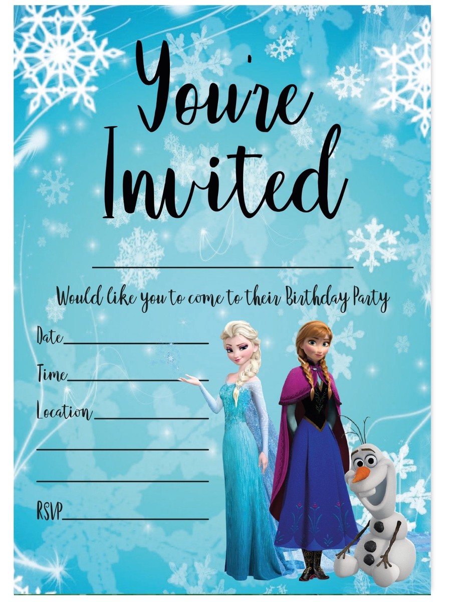 Disney Frozen Theme Invitation Frozen Elsa Anna Olaf 10 Personalised