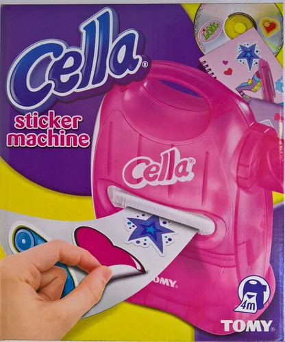 ~ Cella Tomy STICKER MAKING MACHINE PINK & REFILL CARTRIDGE ART CRAFT ...