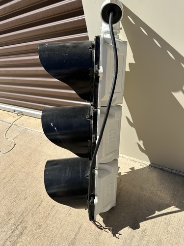 Vintage 3 Light Traffic Signal. 8 inch Lenses + Hoods. Incl Gooseneck ...