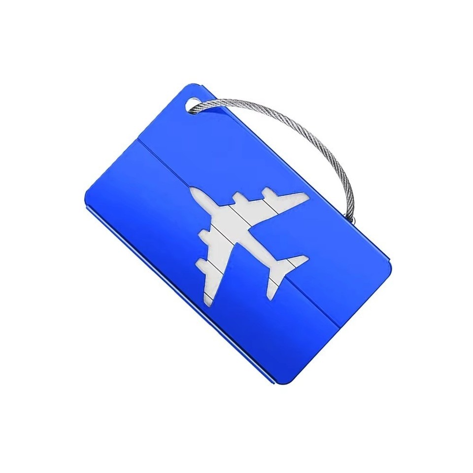 LUGGAGE TAGS Aluminium Metal Travel Suitcase ID Label Bag Holiday Plane ...