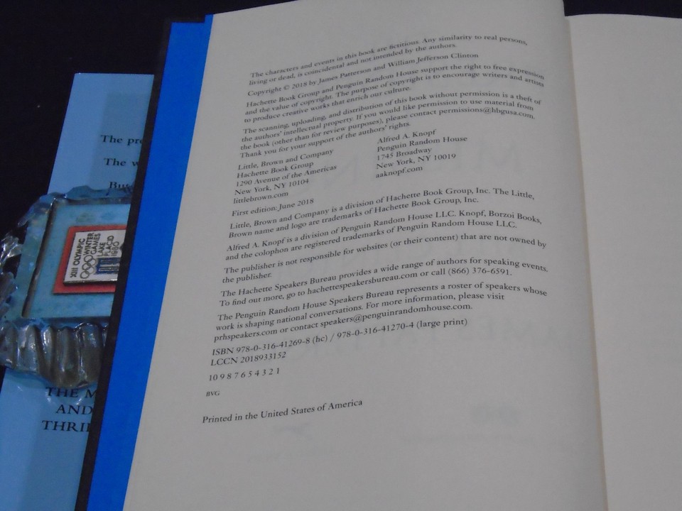 Signed Bill Clinton & James Patterson The President Is Missing US 1st ...