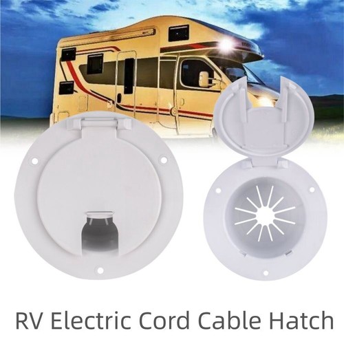 RV Electrical Cable Hatch With Lid Accessories White For Camper Trailer ...