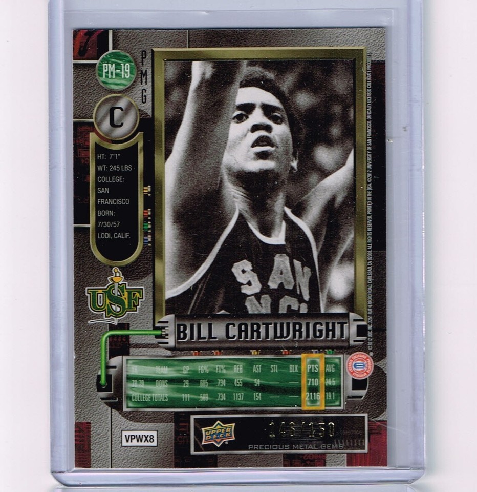 BILL CARTWRIGHT 2011-12 FLEER RETRO PRECIOUS METAL GEMS RED # 146/150 ...