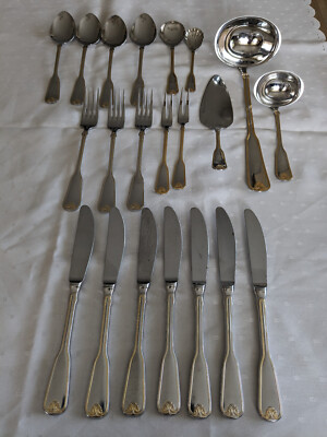 Konvolut Besteck Solingen 18/10 Edelstahl teilvergoldet 21 Teile | eBay.de