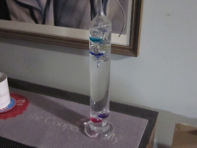 Galileo Thermometer - 28cm 5 ball 18C to 26C temperature range ...