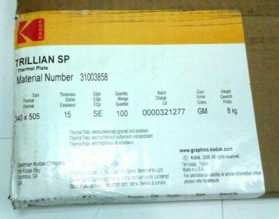 Kodak Trillian SP Thermal Plate 31003858 Format 340x505 Thick 15 Edge ...