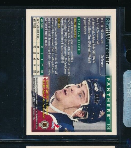 1995-96 Bowman #108 Rhett Warrener RC Panthers Signed Autograph (CO67 ...