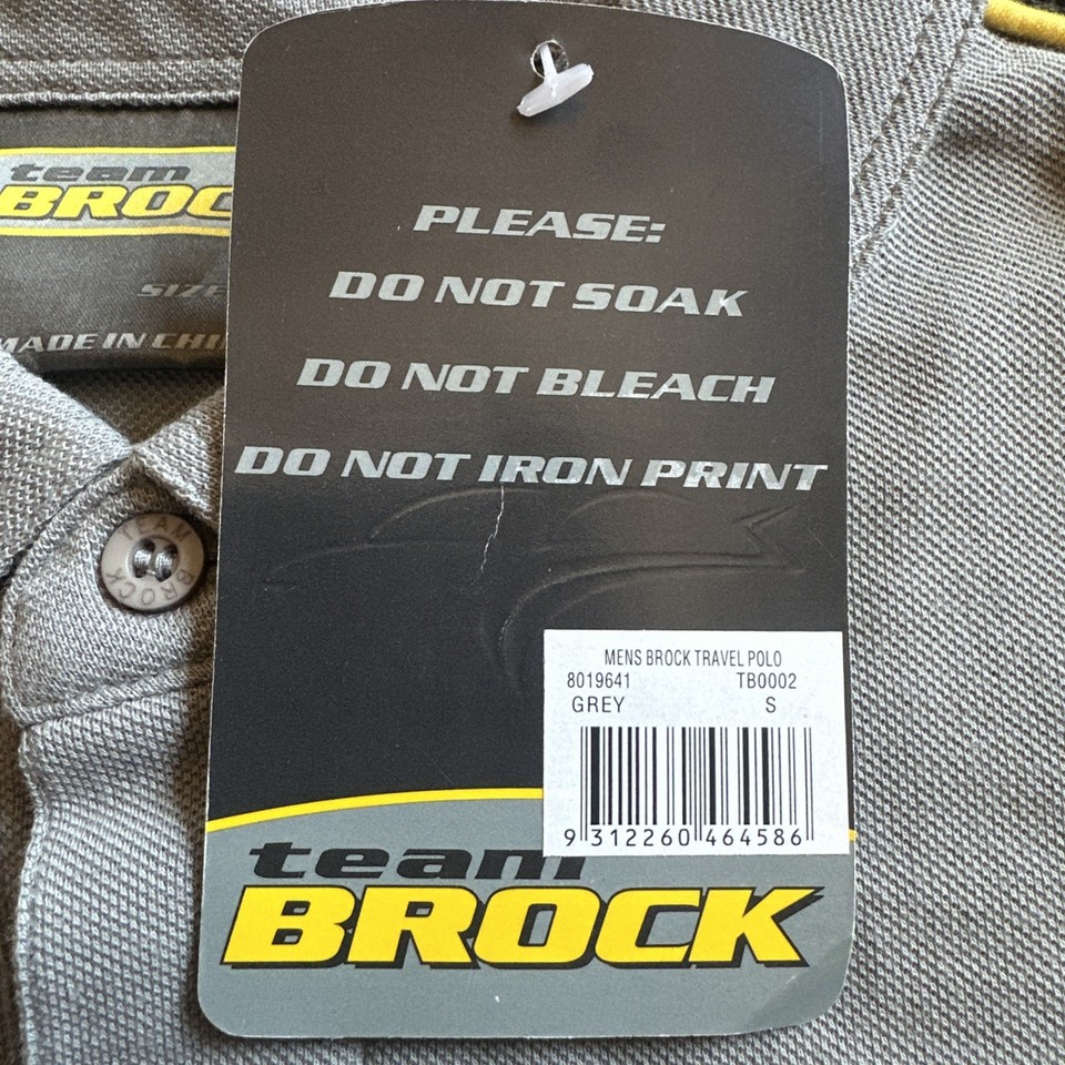 Team Brock Travel Polo Men's Grey Size Small Brand New With Tag Oz ...