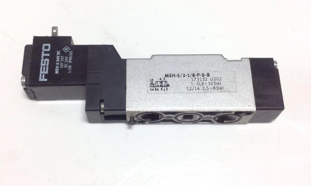 FESTO MEH-3-24VDC PNEUMATIC Solenoid Valve Assembly 24VDC, 45% OFF