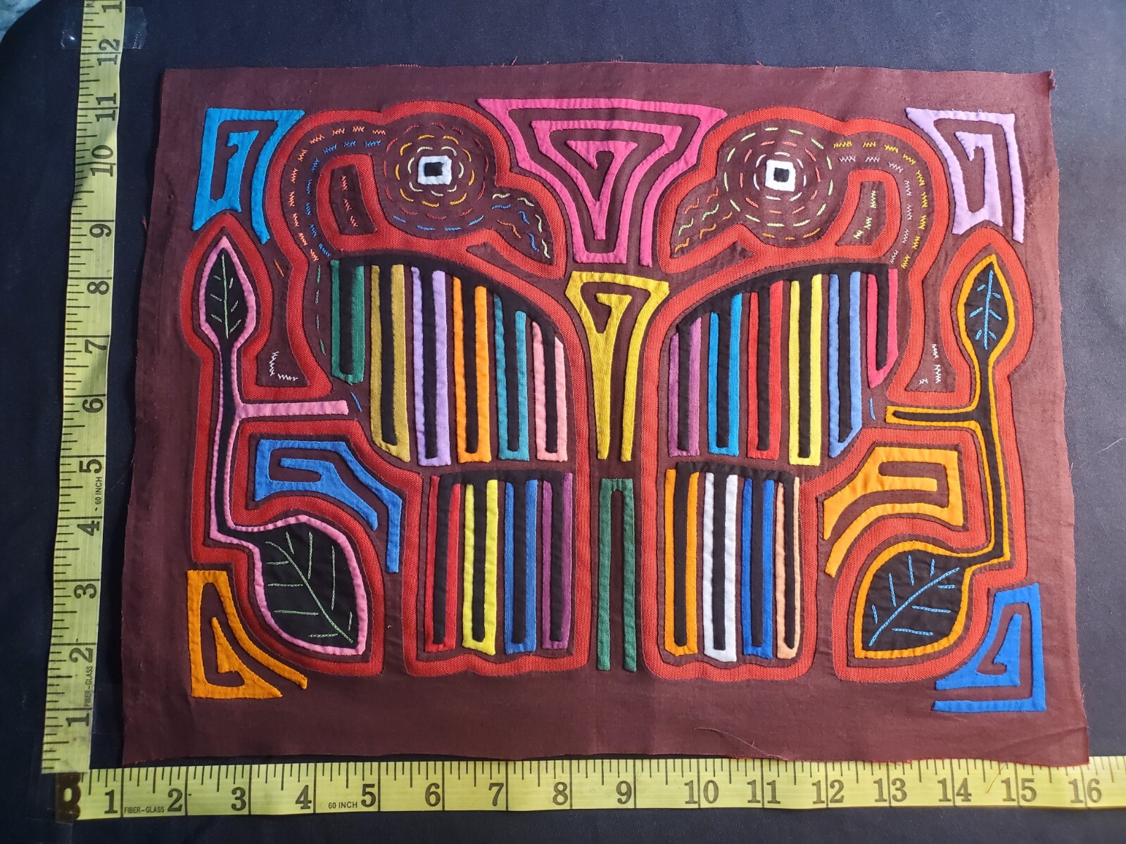 Vintage Panama Kuna Mola Folk Art Reverse Applique Embroidery Quilted ...