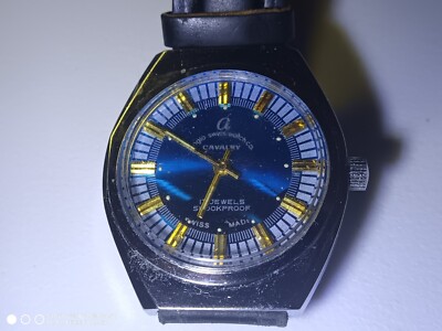 RARE ANGLO SWISS WATCH CO CAVALRY 17 J BLUE RUNS | eBay