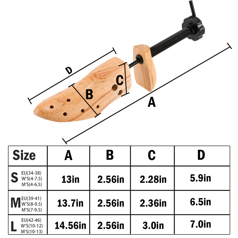 2-Way Wooden Adjustable Shoe Stretcher Expander Men Women Boot Shoes ...