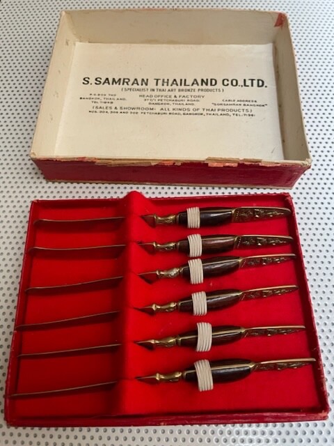 S Samran Thailand Co Thai Art Bronze Hors D'oeuvre Appetizer Forks | eBay
