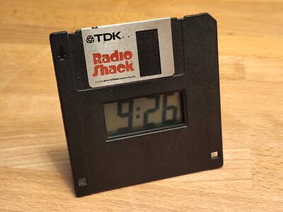 Vintage Floppy Disc Clock Radio Shack TDK Rare Novelty Retro 1990s ...