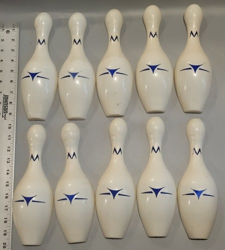 Original Set of 10 Vintage Alley Puck Shuffle Bowling Pins Arcade Game ...