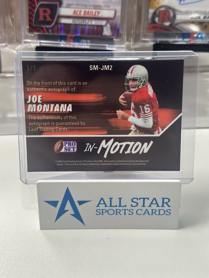 2025 Leaf Pro Set In Motion Joe Montana Logo Variation Auto 1/1 SM-JM2 | eBay