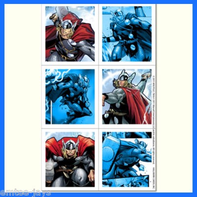 Thor Stickers - Sealed Pack 4 Sheets - 24 stickers - Favours - Avengers ...