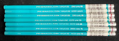 Prismacolor Turquoise Drawing Pencils 7pc. set, Soft,HB,B,2B,5B,6B,7B ...
