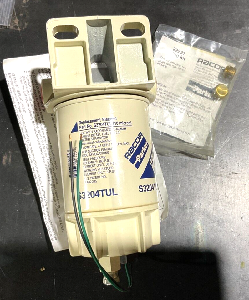 Racor Boat Diesel Fuel Filter/Water Separator 445MAM 30 psi S3204TUL | eBay