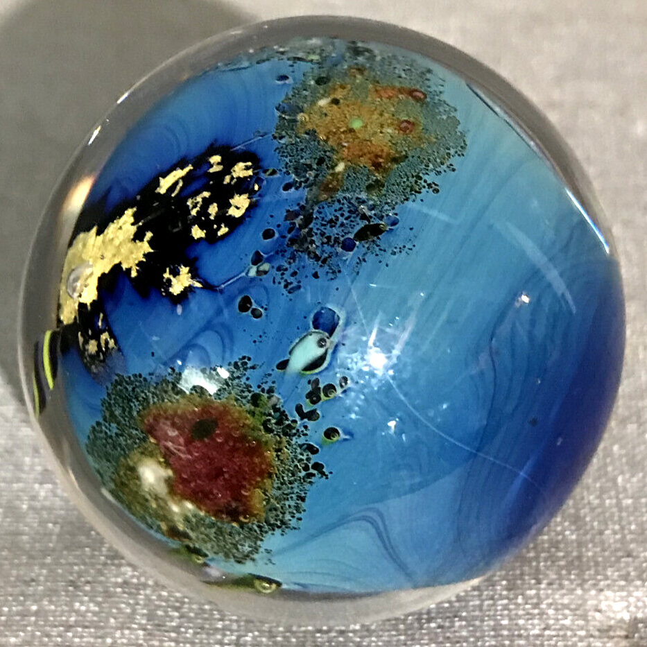 Vtg Josh Simpson PLANETOID MARBLE - Signed JS95 - Art Glass Sphere ...